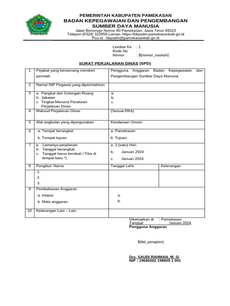 SPPD Depan Srikandi | PDF