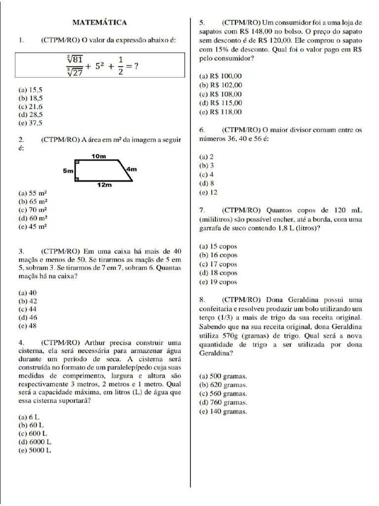 Prova Colégio 19 - 20 7° Ano 2 | PDF