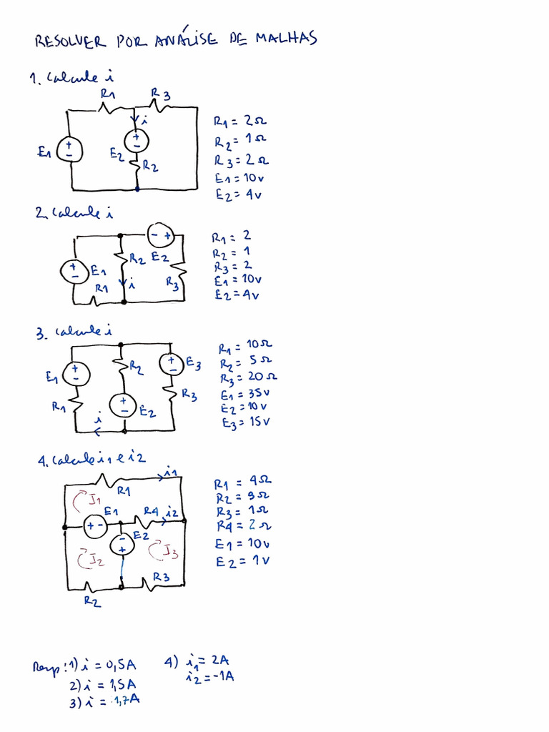 3 Circuitos Elétricos - Ex03 - malhas | PDF