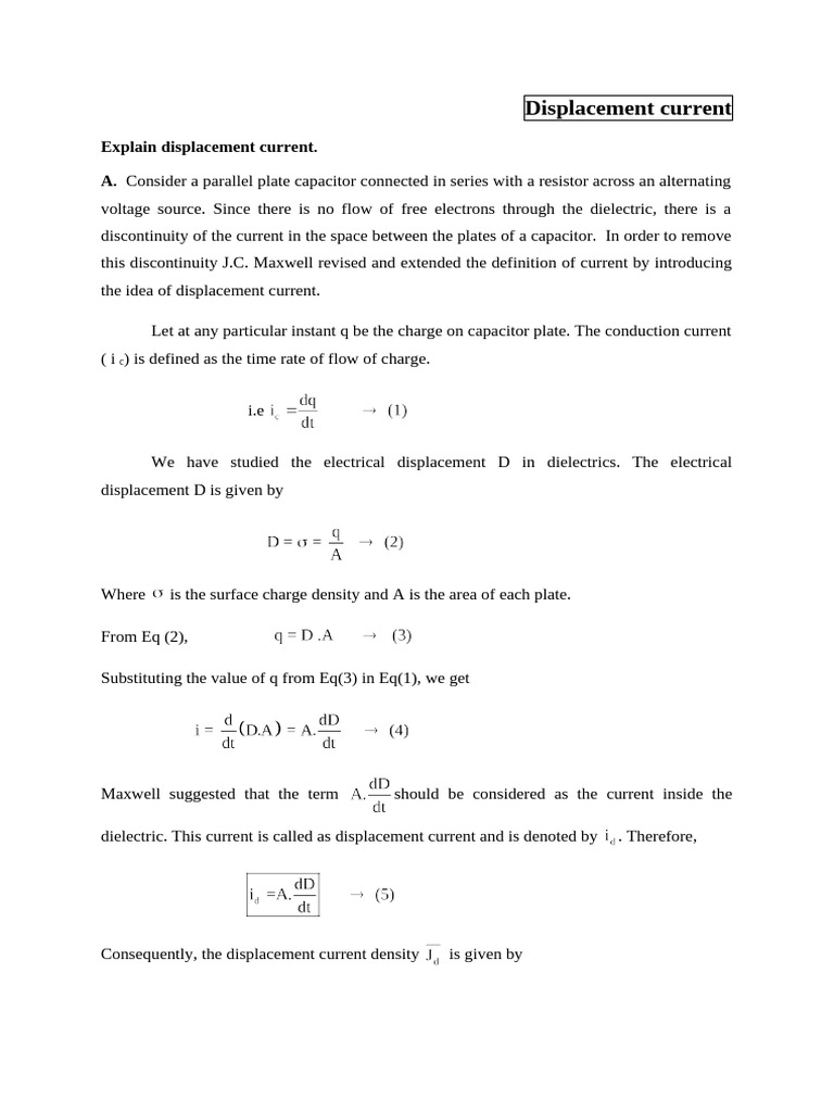 Displacement Current Explained | PDF