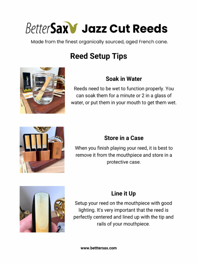 Reed Setup Tips PDF Bettersax | PDF