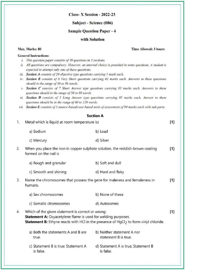 10th Science SP4 | PDF