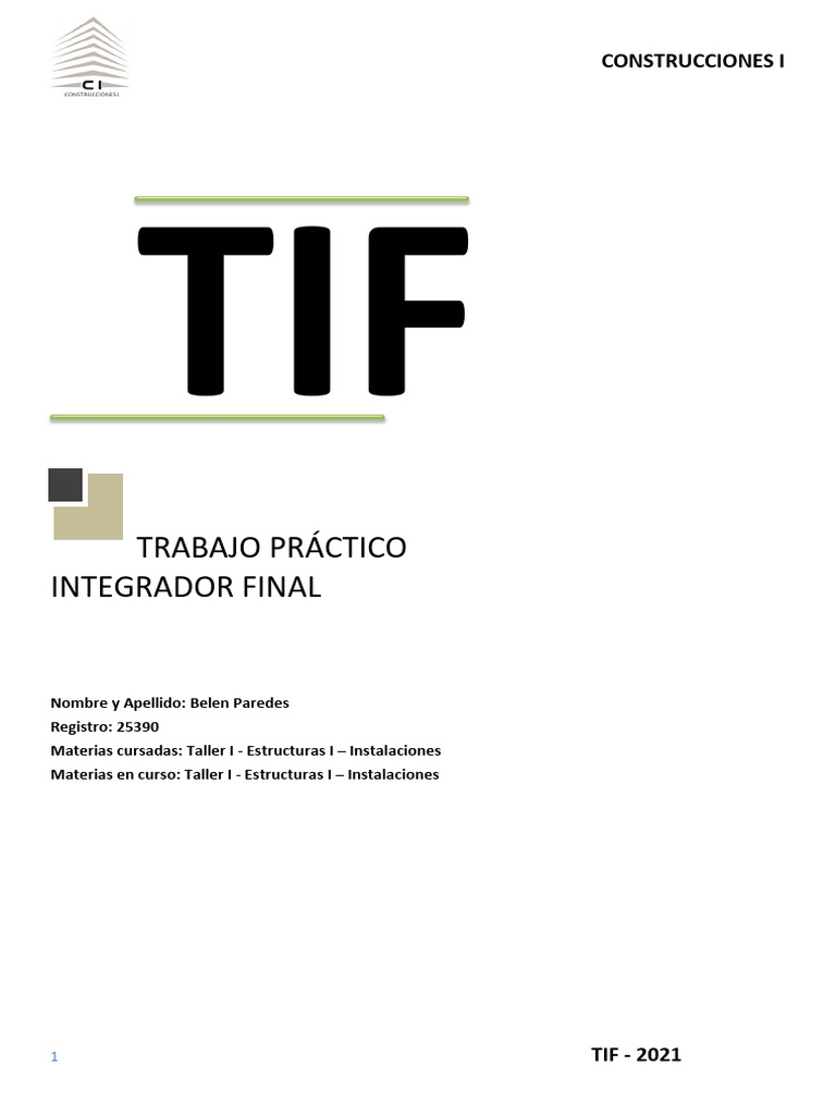 Tif Construcciones | PDF | Ingeniero civil | Bienes raíces