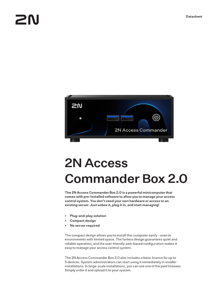 Datasheet Accces Commander Box en | PDF | Usb | Computing