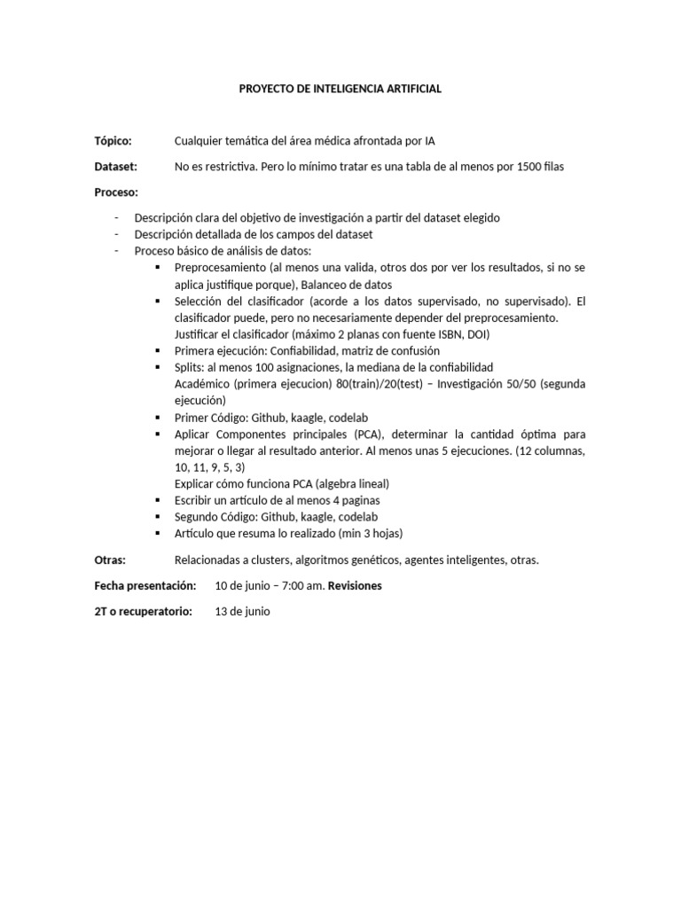 Proyecto IA | PDF