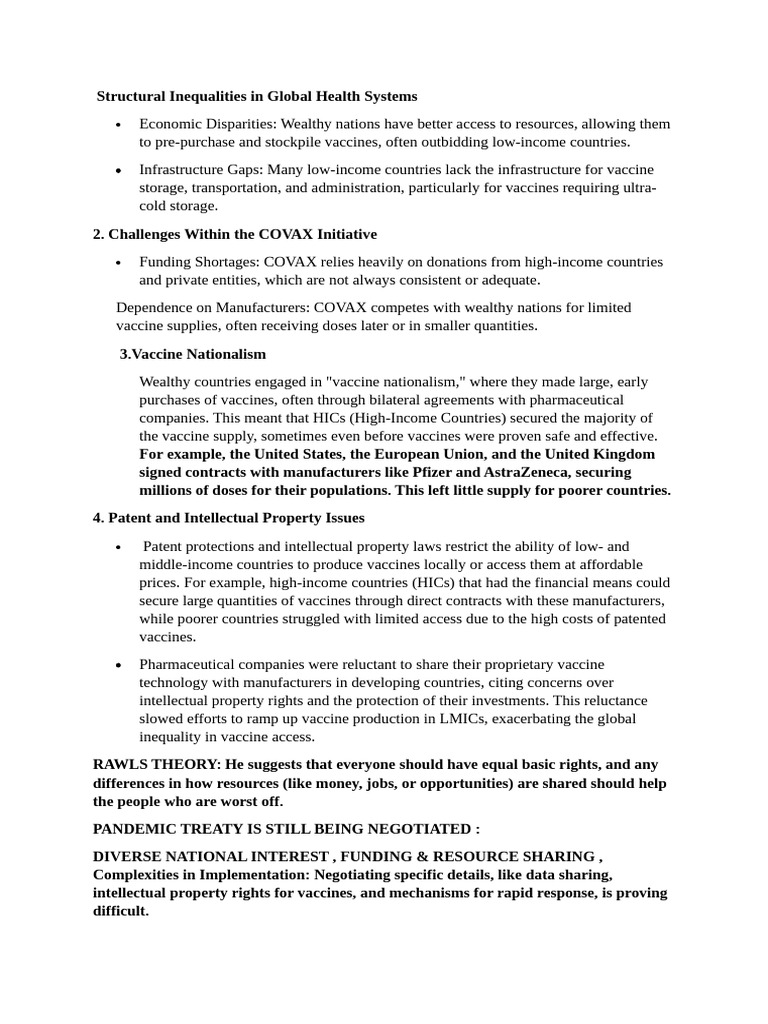 Global Health Inequalities & Vaccines | PDF | Economies