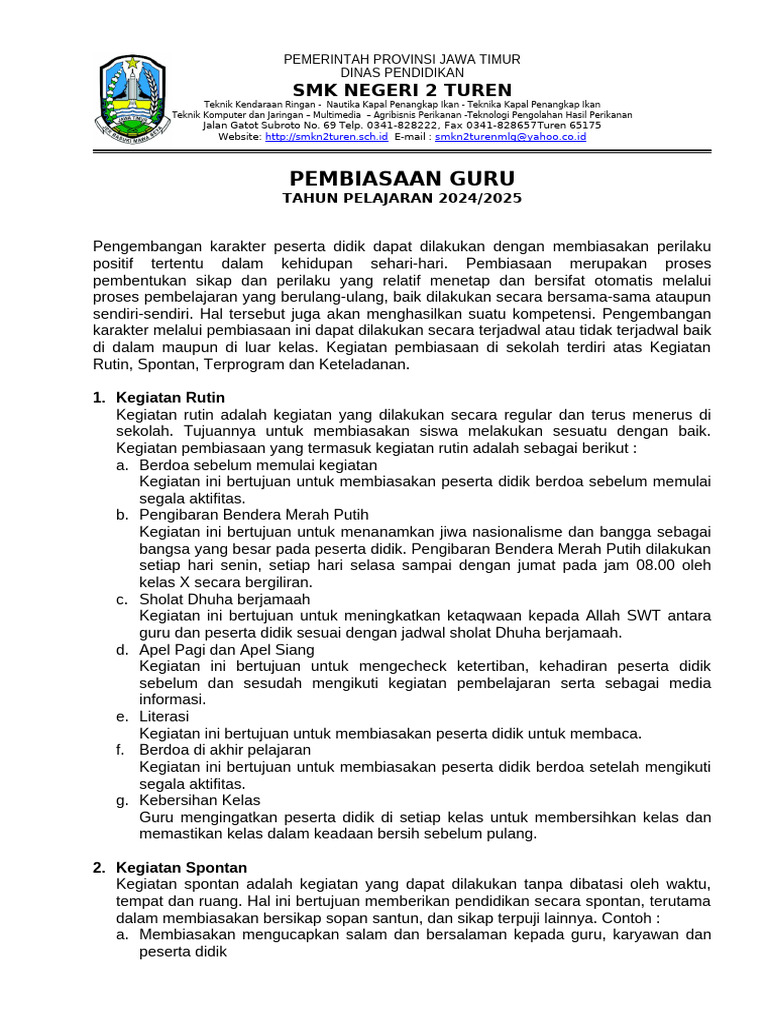 4 - Pembiasaan Guru 2024 | PDF