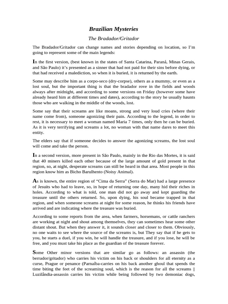 Brazilian Mysteries - English Draft | PDF