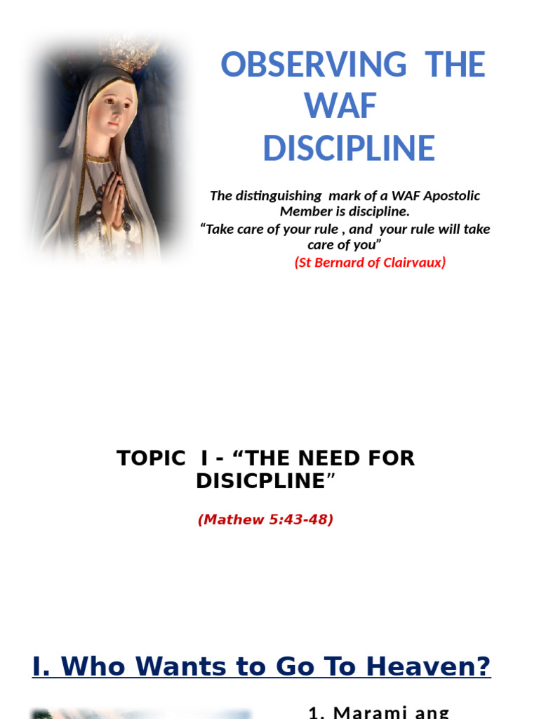 Importance of Discipline in Faith | PDF | Disciplines | Penance