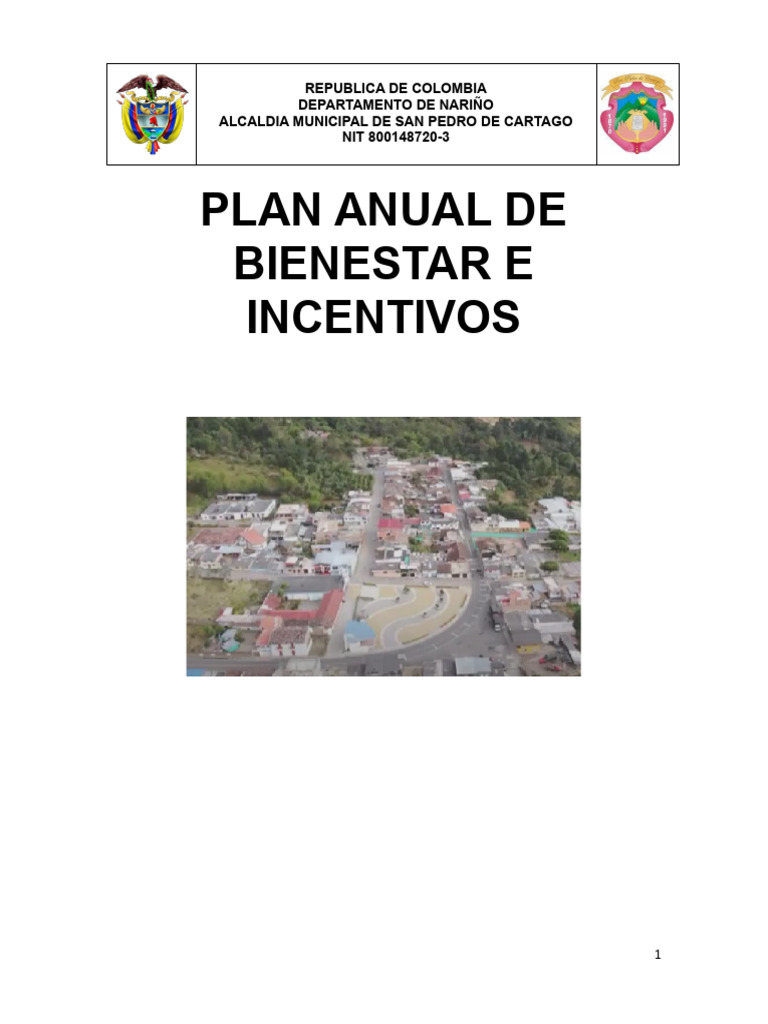 Plan Bienestar e Incentivos 2024 | PDF | Colombia | Gobierno local