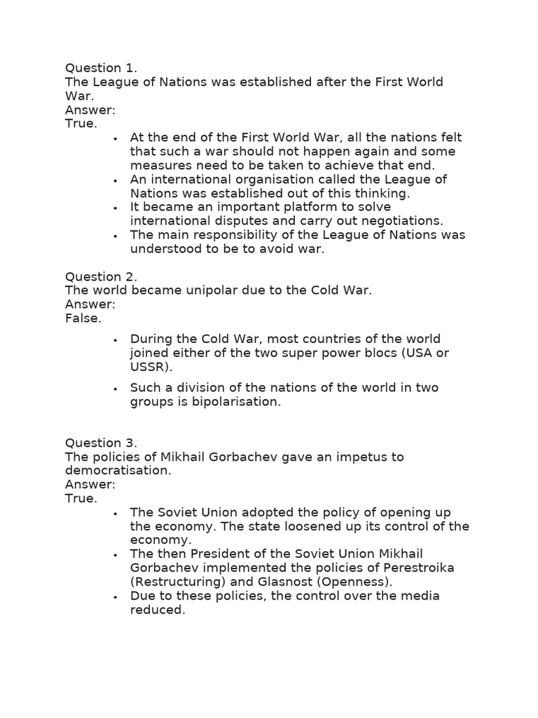 chapter1 PS | PDF | Cold War | Non Aligned Movement