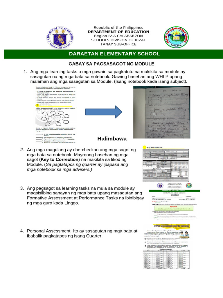 Gabay Sa Pagsasagot NG Module | PDF