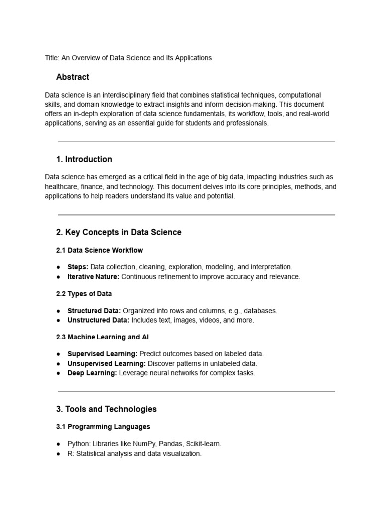 Title_ An Overview of Data Science and Its Applications | PDF | Data Science | Data