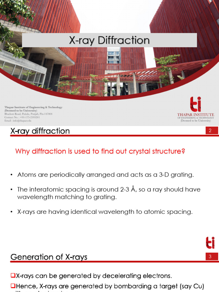 Lecture 12 X Ray Diffraction Pdf Diffraction Electromagnetic Radiation