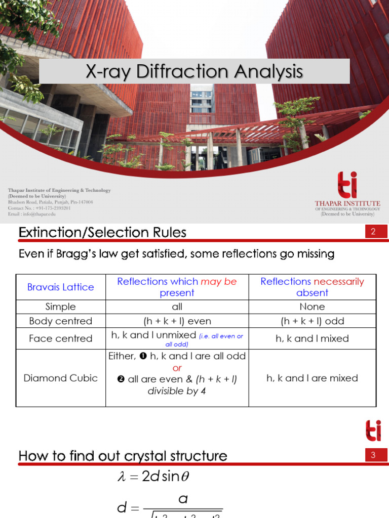 Lecture 13 XRD Analysis | PDF | Applied And Interdisciplinary Physics | Phases Of Matter