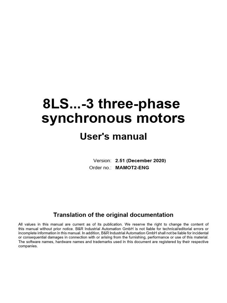 8LS A C O P... 3 Users Manual Motor V3 Manual V2.51 | PDF | Electric Motor | Machines