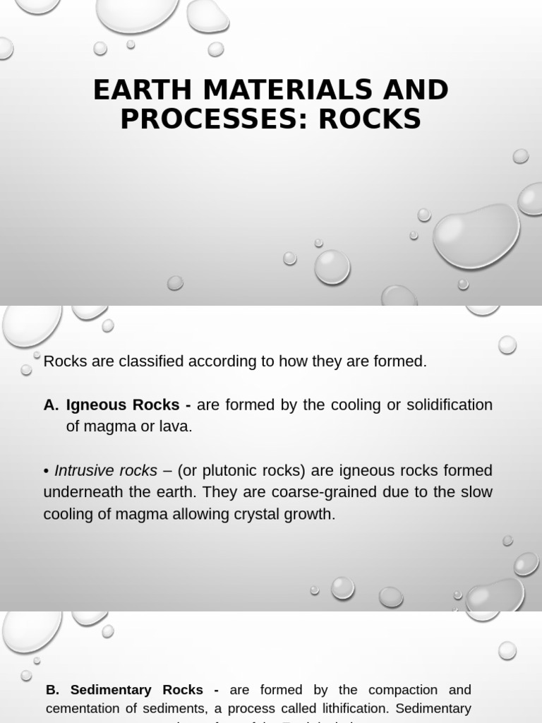 Types of Rocks and Earth Processes | PDF | Rock (Geology) | Sedimentary ...