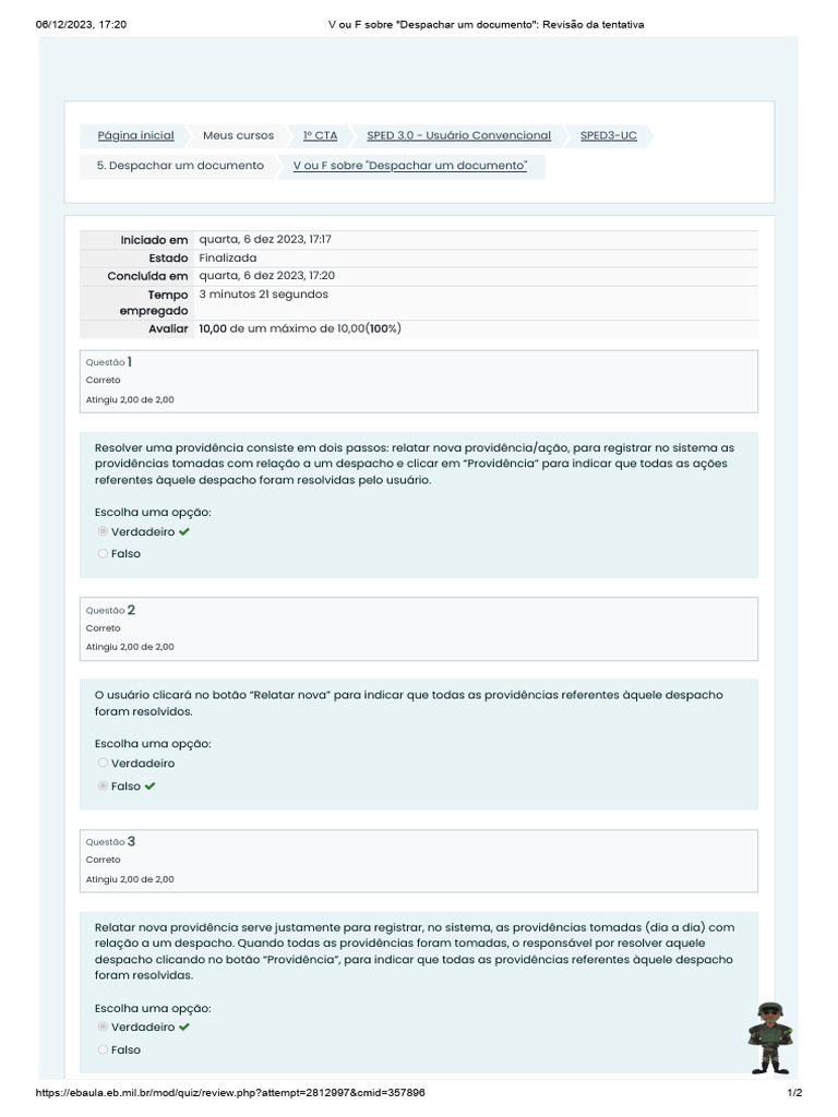 V ou F sobre _Redigir um documento__ Revisão da tentativa (Mod 5) | PDF | Informática