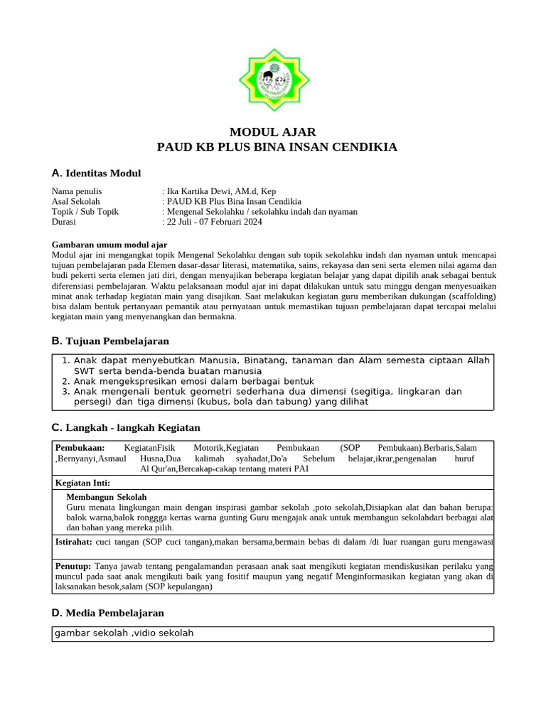 Modul Ajar - Contoh File | PDF