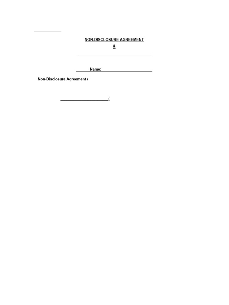 Non Disclosure Agreement and Conflict of Interest Certification Form | PDF
