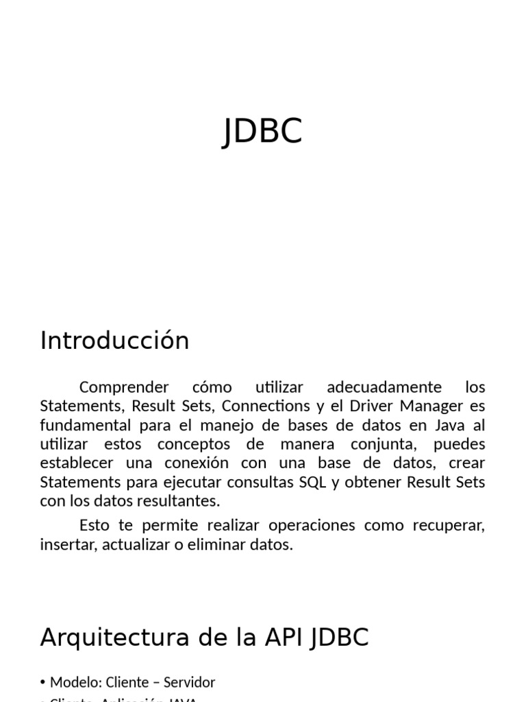 01 JDBC | PDF | SQL | Java (lenguaje de programación)
