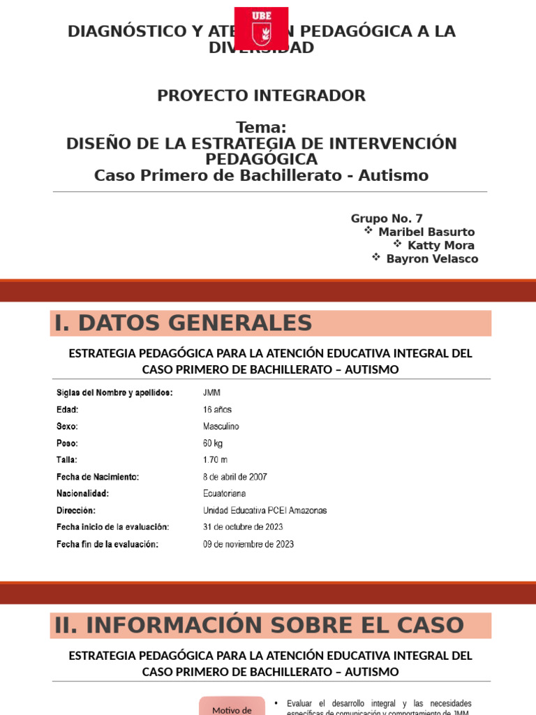 Presentacion Proyecto Integrador Final G7 | PDF | Espectro autista | Comunicación
