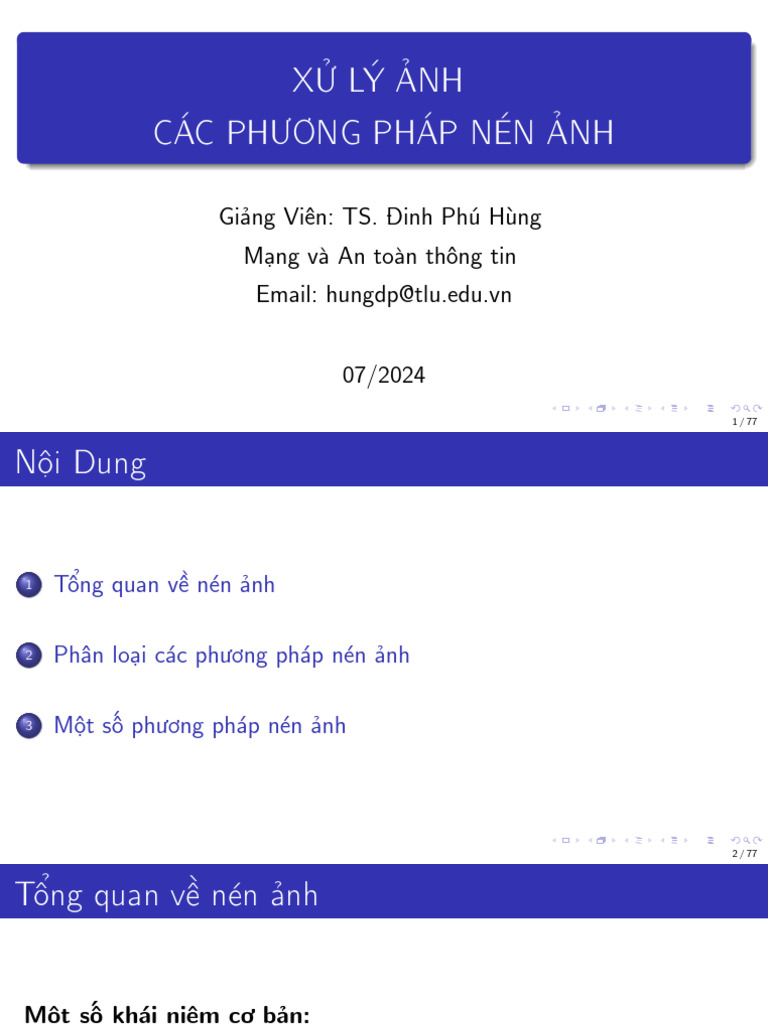 Bai 6 Gioi Thieu Mot So Phuong Phap Nen Anh | PDF