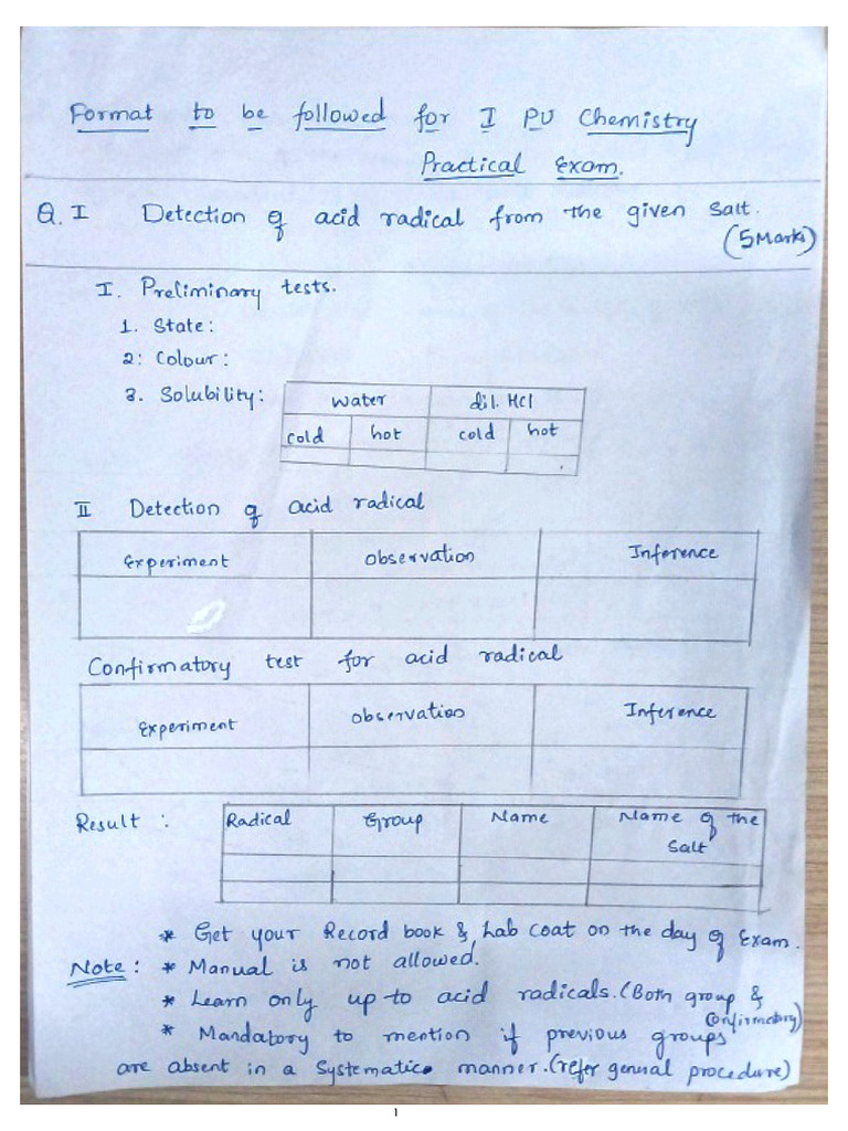 Chemistry 1 PU Lab Instructions | PDF