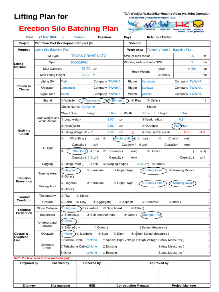 Lifting Plant SILO | PDF | Crane (Machine) | Risk