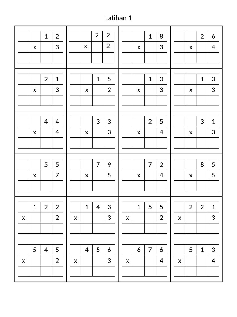 Latihan Matematik Darab Tahun 2 | PDF