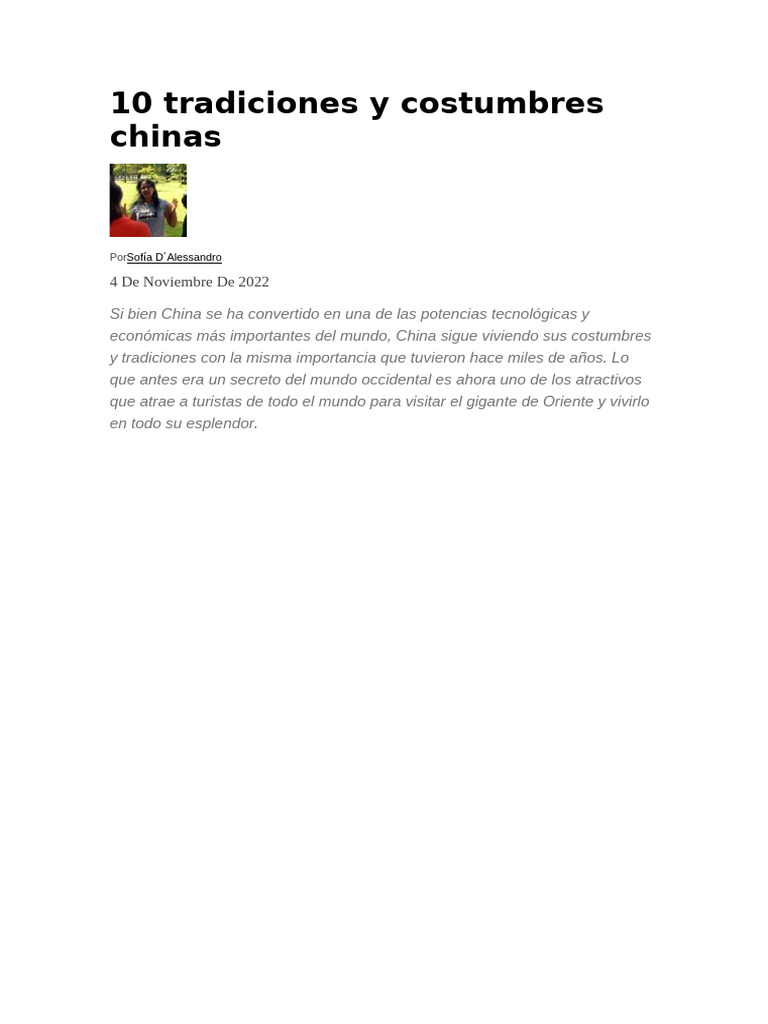 10 tradiciones y costumbres chinas | PDF | Festival 10 tradiciones y costumbres chinas | PDF | Festival