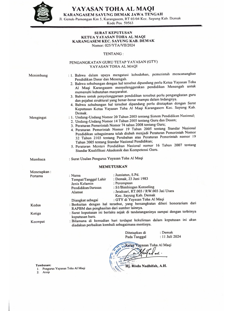 SK Yayasan 2024 | PDF