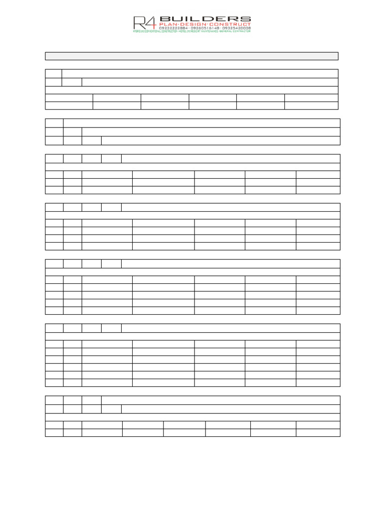 Footing and Column Schedule | PDF