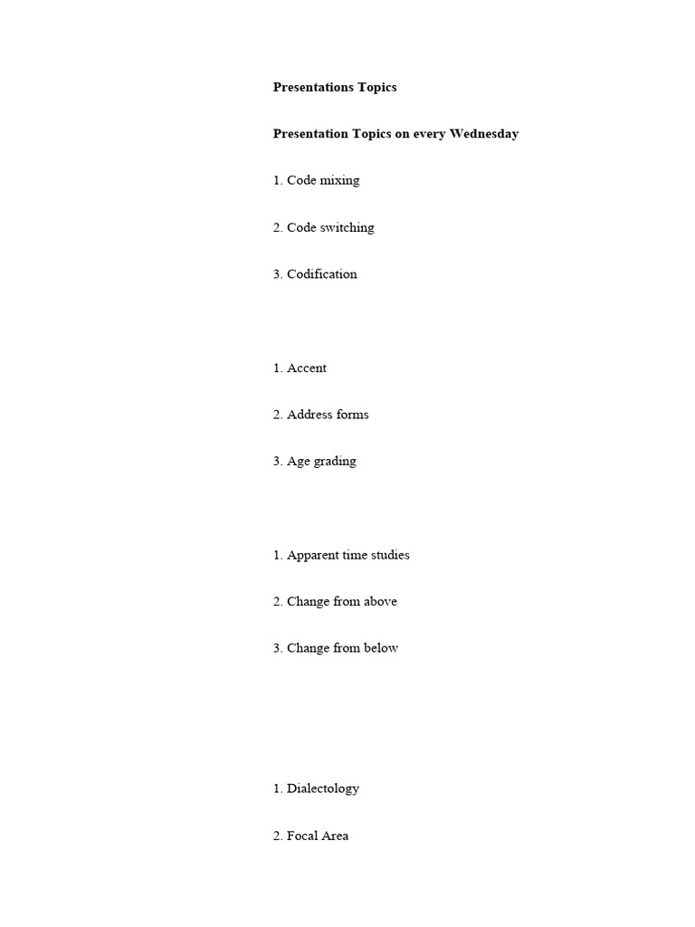 Presentation Topics - pdf3 | PDF