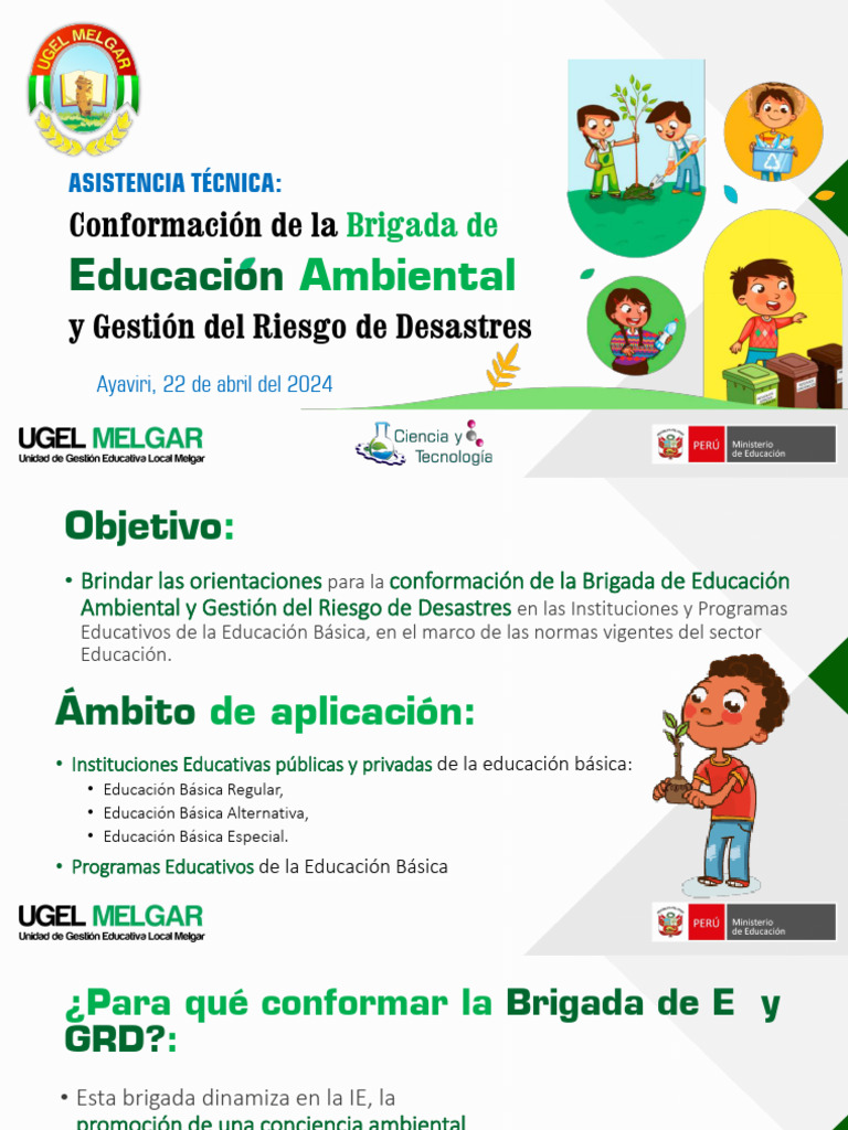 Presentación AT Conformación brigadas EA y GRD | PDF | Reducción de Desastres