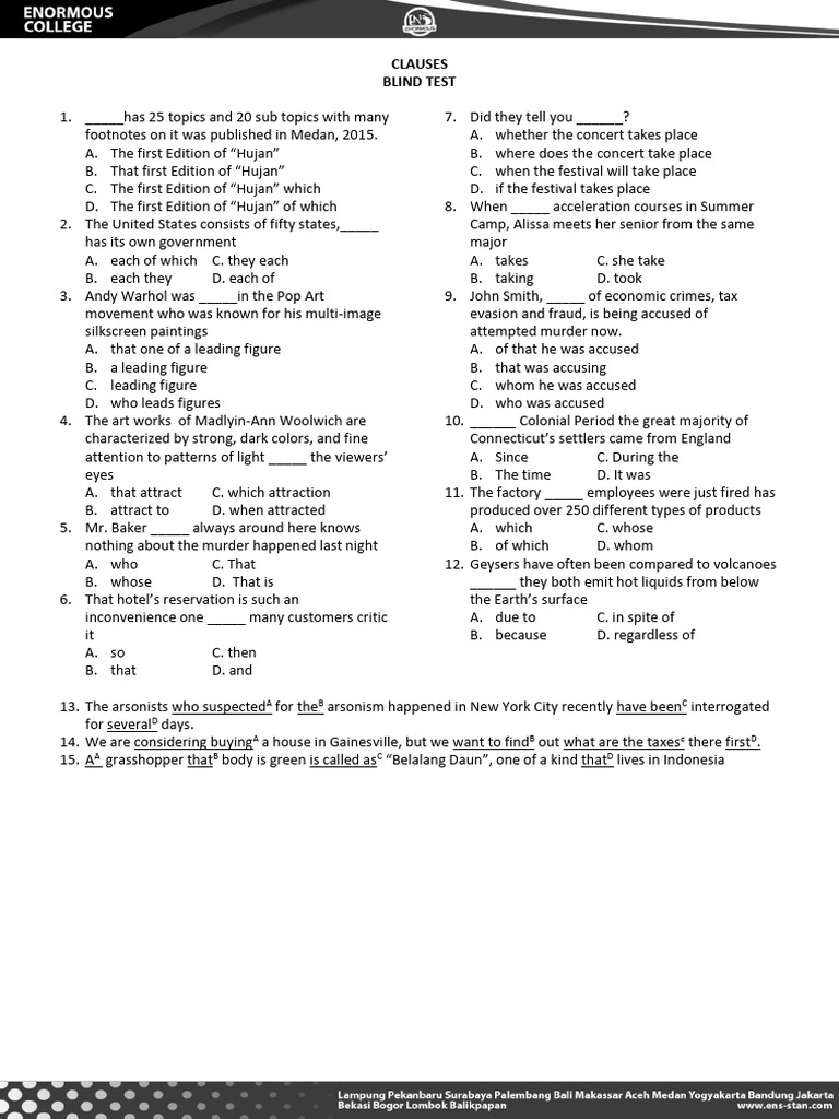 6blind test clauses | PDF