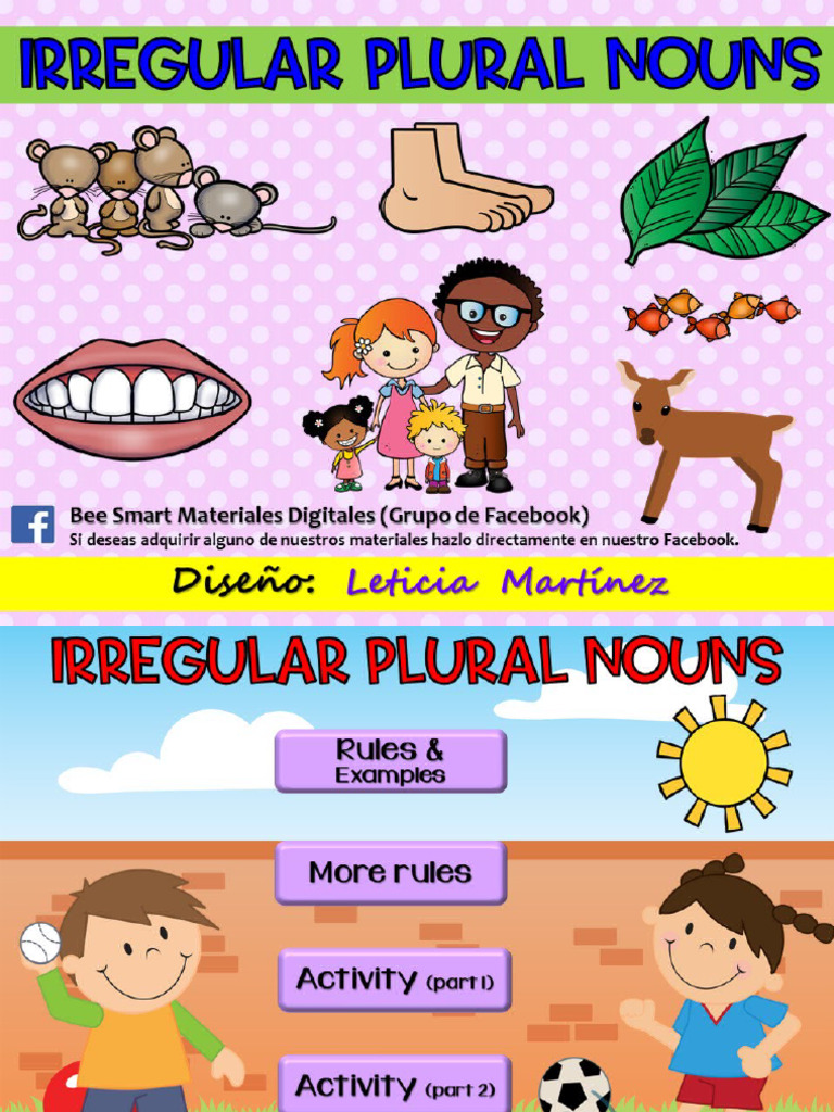 INTERACTIVO Irregular Plural Nouns | PDF