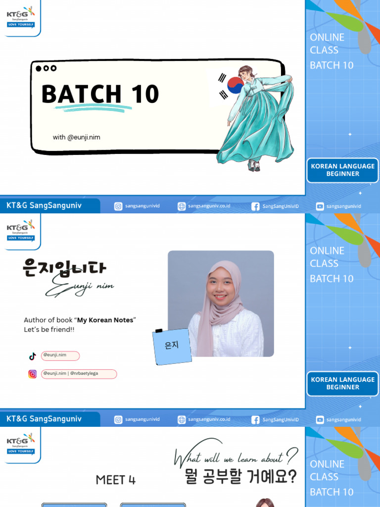 Korean Language For Intermediate - Batch 10 Week 4 | PDF