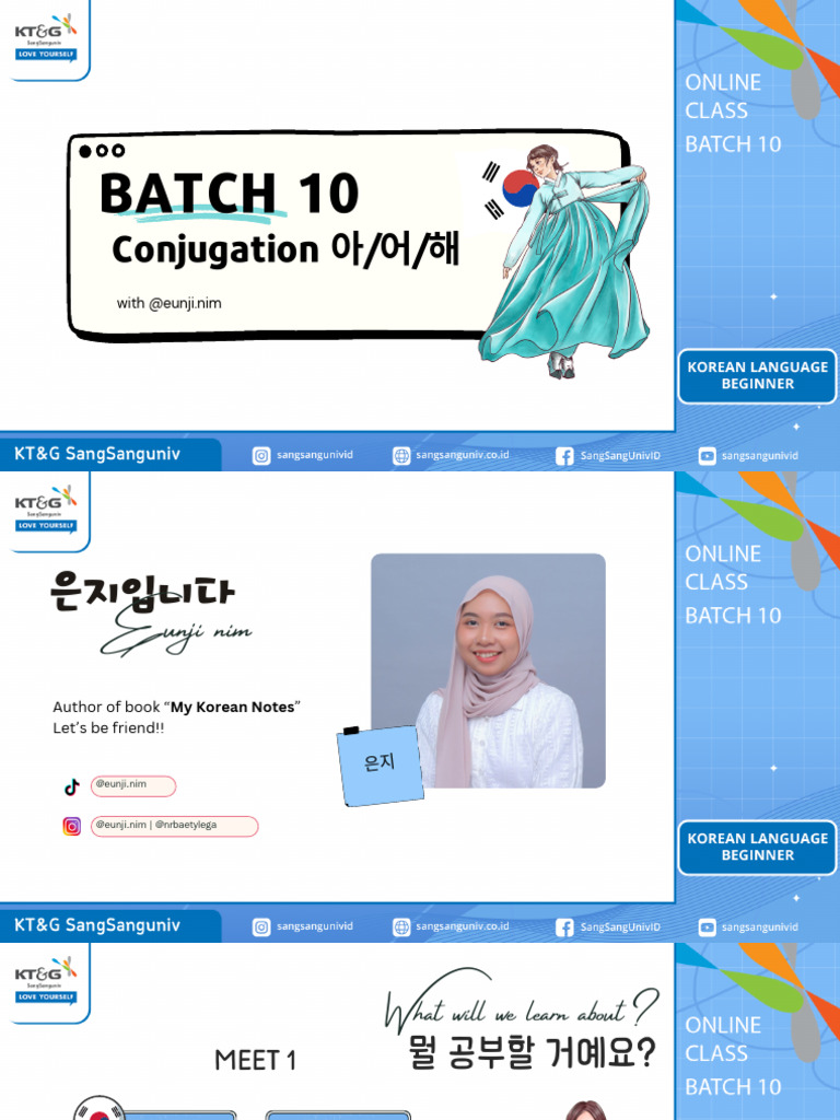KOREAN LANGUAGE FOR BEGINNER - BATCH 10 WEEK 1 | PDF KOREAN LANGUAGE FOR BEGINNER - BATCH 10 WEEK 1 | PDF