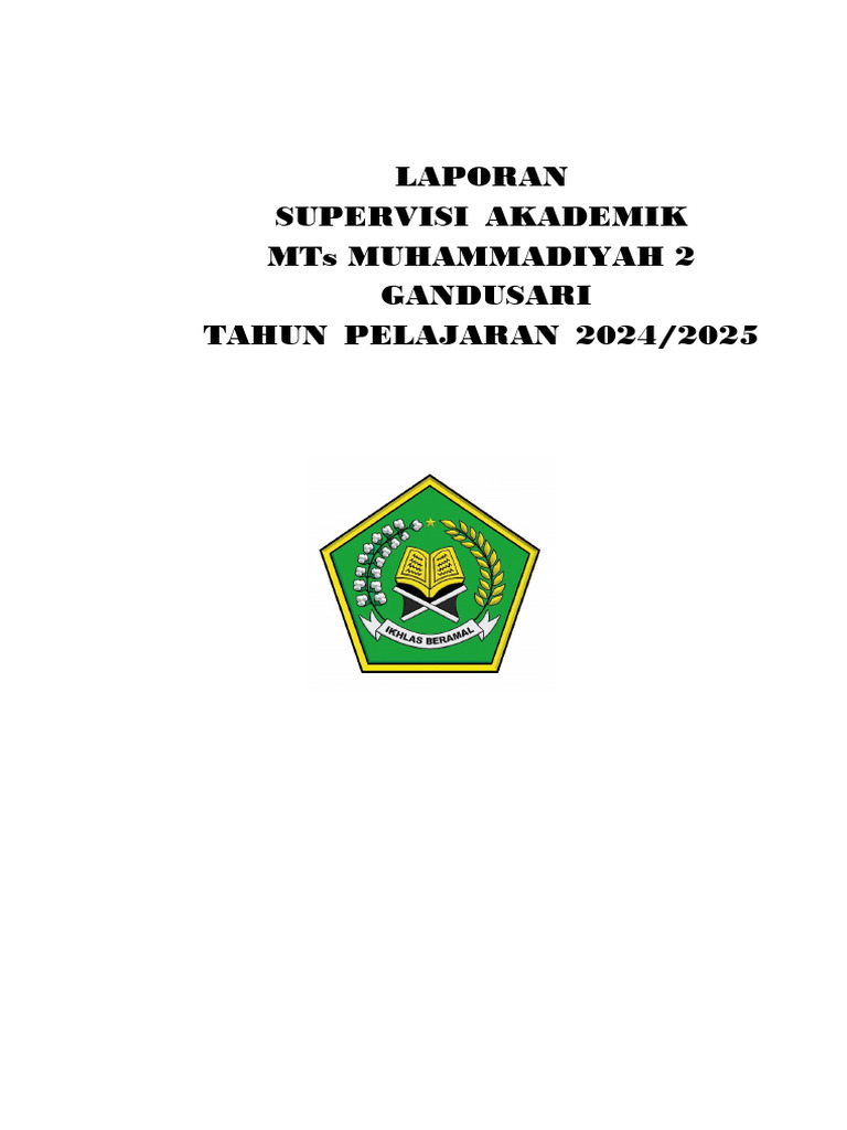 RHK10. Laporan Supervisi Akademik MTs Muh 2 | PDF
