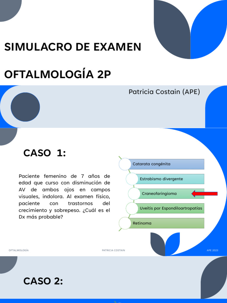 Simulacro de Examen de 2P. | PDF | Oftalmología | Glaucoma