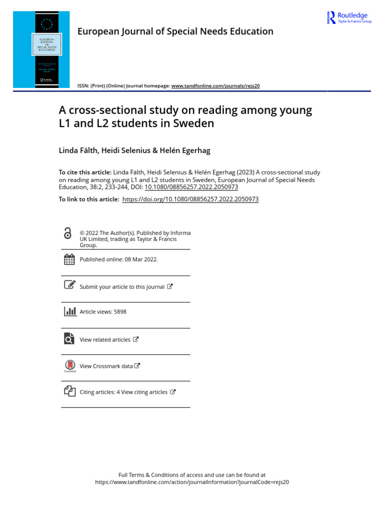 Failth et al., 2023(1) | PDF | Second Language | Reading Comprehension