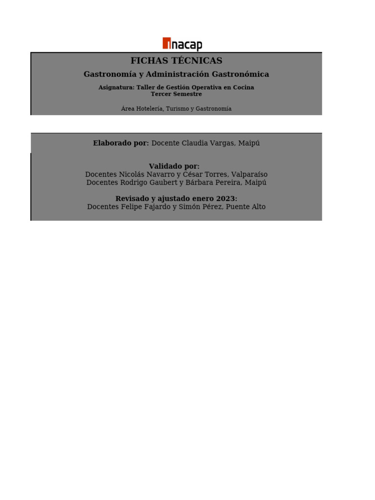 Fichas 3ers. Taller de ProducciÃ N y Seguridad Alimentaria OK | PDF ...