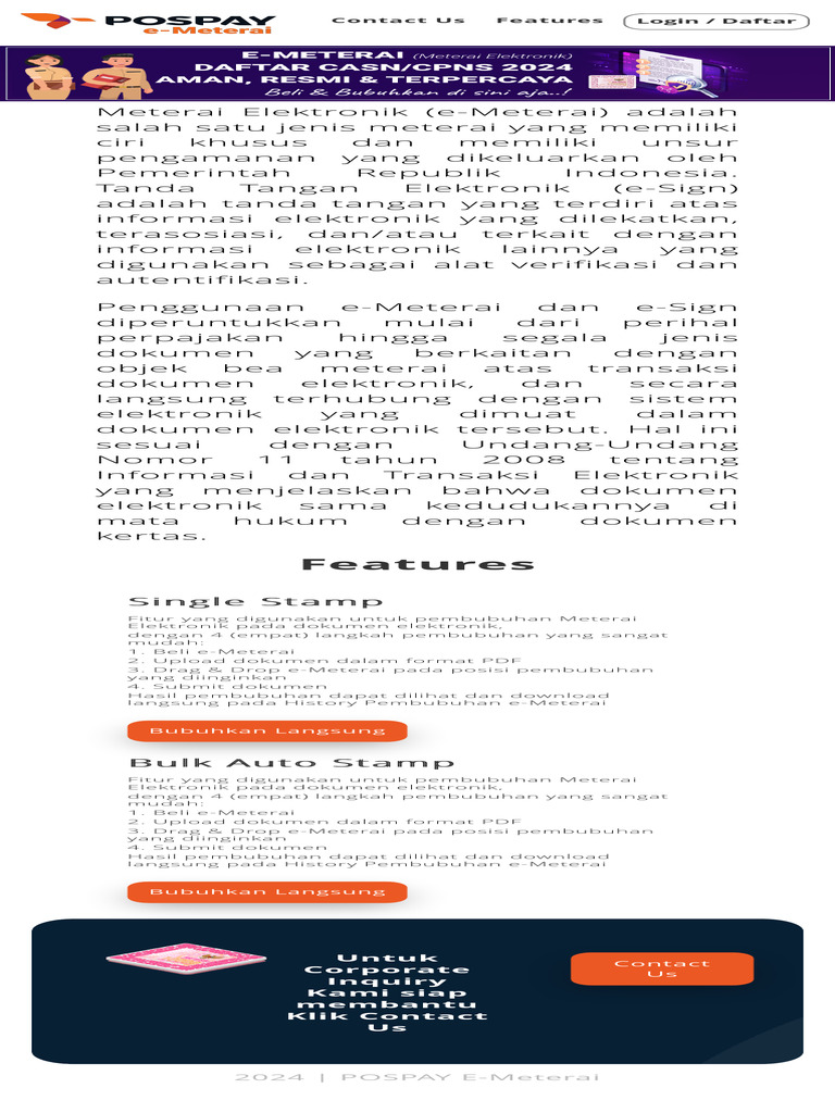 e-Meterai & e-Sign: Solusi Dokumen Elektronik | PDF