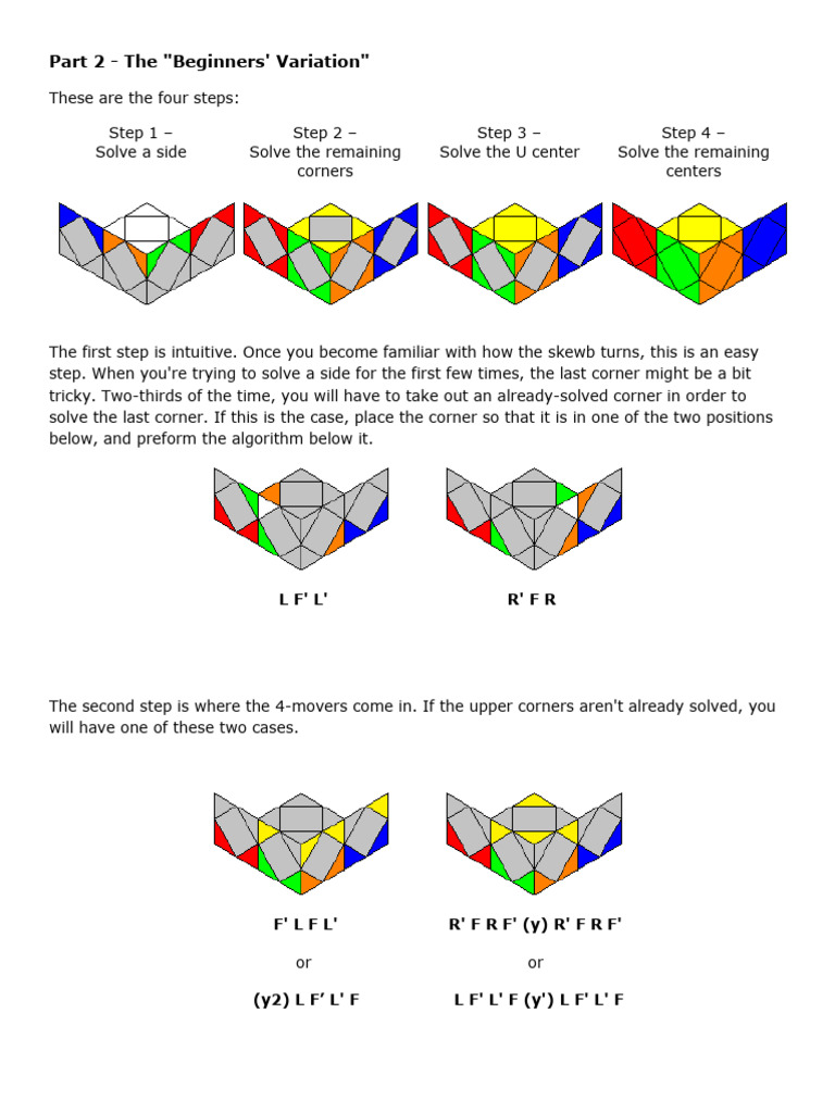 Skewb Guide | PDF | Applied Mathematics | Algorithms