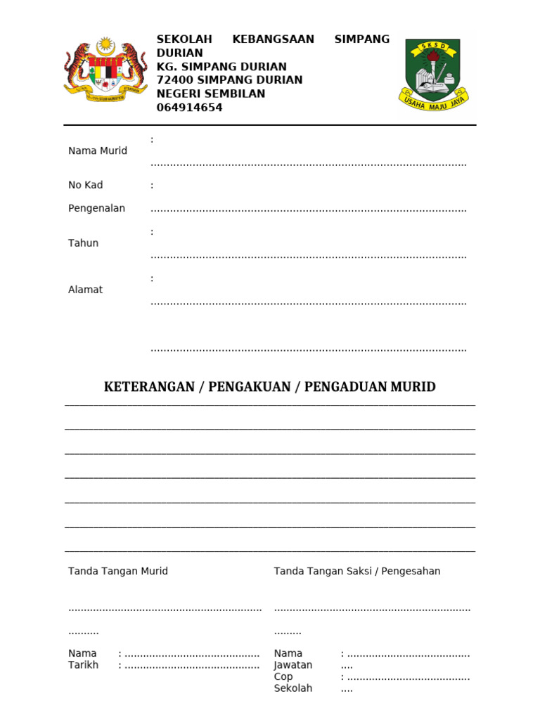 Borang Siasatan | PDF