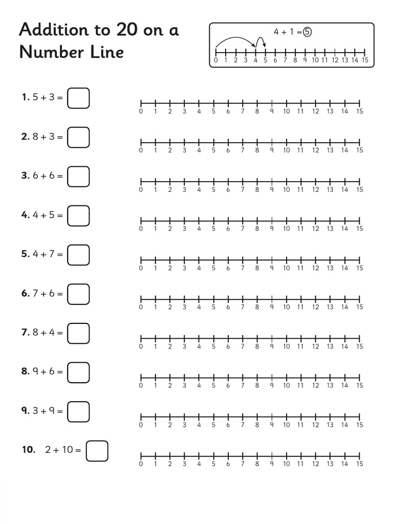 T N 2953 Adding To 20 With A Number Line Pack - Ver - 1 | PDF