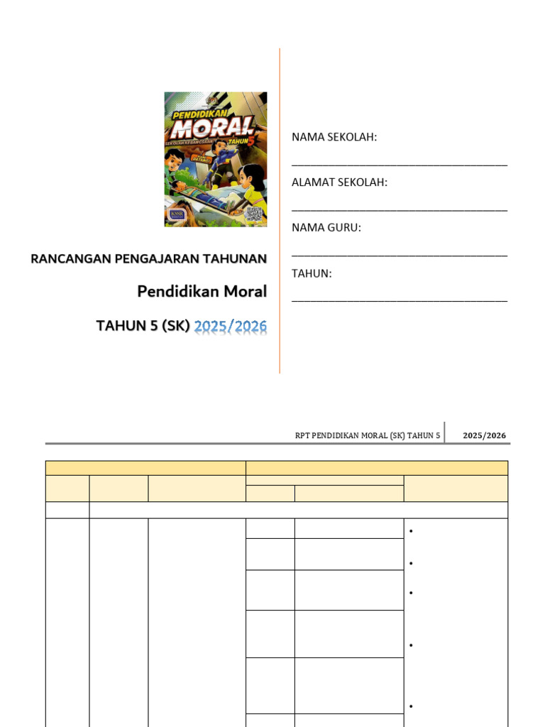 RPT PMRL THN 5 (SK) 2025-2026 by Rozayus Academy (Kump B) | PDF