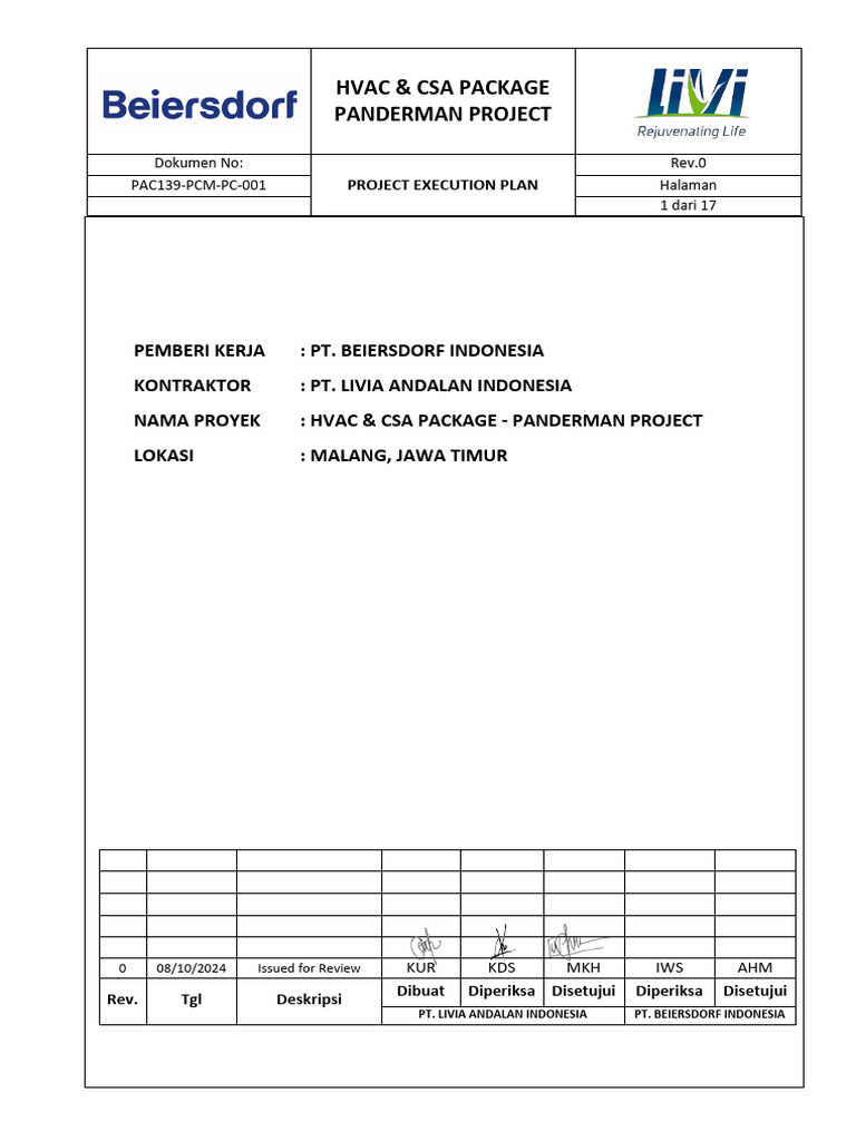 PAC139-PCM-PC-001 Project Execution Plan | PDF