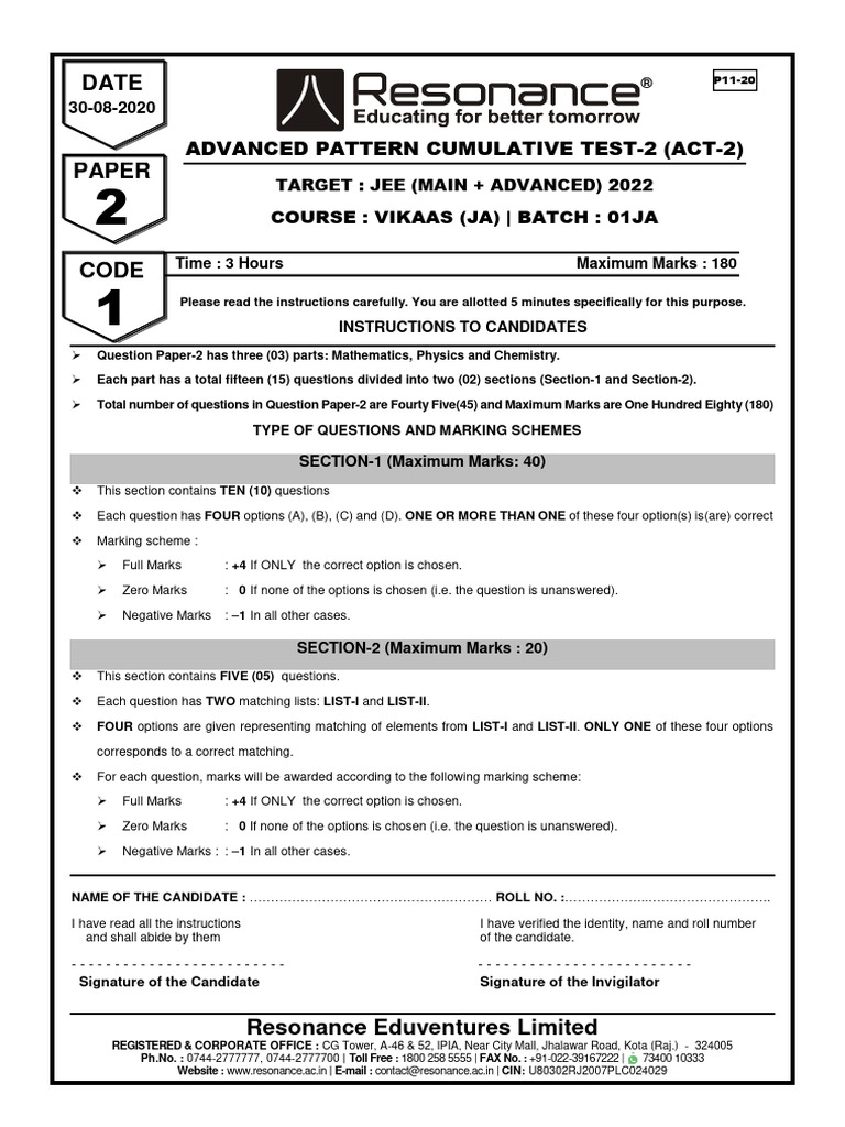 ACT-2(p2) | PDF | Algebra | Elementary Mathematics